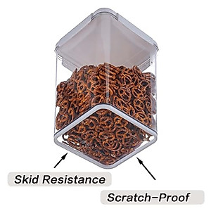 Large Airtight Pet Food Storage Containers with lids 5.2L /176oz,2 Pack Crystal Clear BPA Free Plastic Canisters for Dogs and Cats Storage Bin