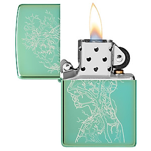 Zippo Human Tree Design High Polish Green Pocket Lighter