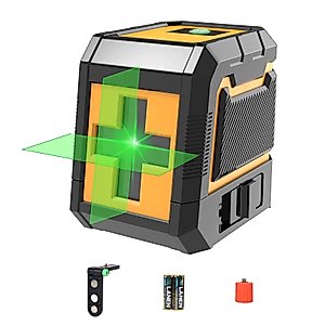 Line Laser Leveler Tool, Semlos Green Self Leveling Laser Level With Cross Line Laser Leveler and Magnetic Bracket For Outdoor Indoor Picture Hanging Wall Tile