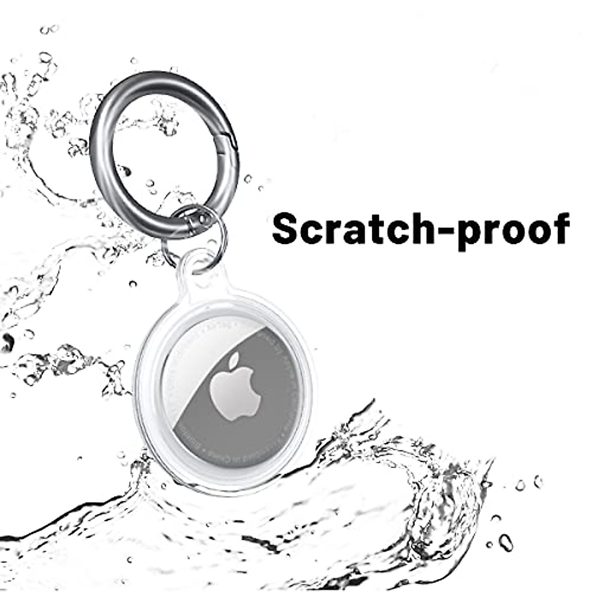 AICase Full Body 360 Protection Clear Case Compatible with 2021 Apple AirTag, Protective Case with Keychain for Pets Dogs Cats Keys