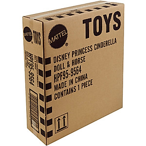 Mattel Disney Princess Toys, Cinderella Fashion Doll & Horse with Saddle, Brushable Mane & Tail & Styling Accessories, Inspired by the Movie