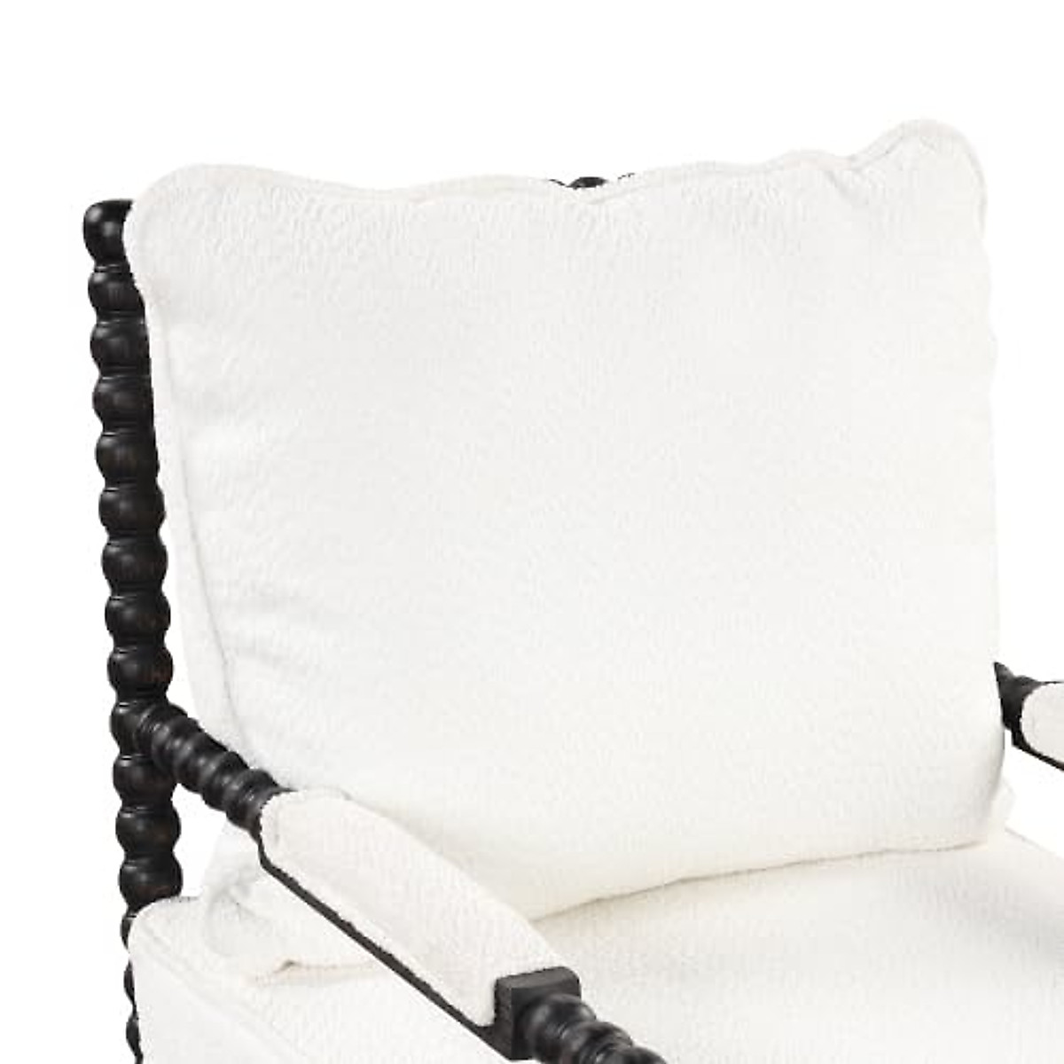 YISH SG000780ABK Modern Lounge Accent Velvet Single Sofa Chair with Ottoman and Armrests Pad, Upholstered Armchair for Living Room Bedroom Office, Black&White