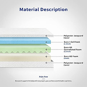 Olee Sleep 9 Inch I-Gel Multi Layered Memory Foam Mattress, Full, White