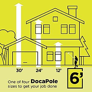 DocaPole Car Cleaning Kit with 6 Foot Extension Pole: Detailing and Wash Kit Includes Soft Brush, Squeegee, Mitt (2X), Microfiber Cleaning Head and 4-Piece Long Handle