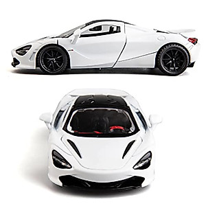WAKAKAC Model Car 1/32 720S Zinc Alloy Diecast Pull Back Toy Car with Sound and Light, Toy Vehicle Door Can Be Opened Collectible Gift(White)
