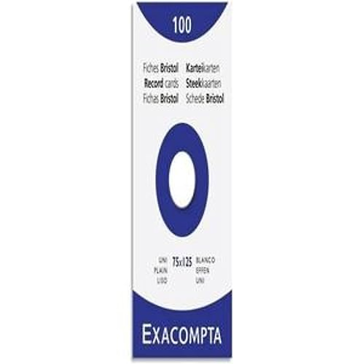 Exacompta - Ref 13301E - Bristol Plain Board for Printing (Pack of 100) - 75 x 125mm in Size, 205gsm Card, Compatible with Printers - Suitable for Exam Revision & Notes - White
