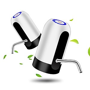 Ausxaron 2 Pcs 5 Gallon Water Dispenser Jug Pump, Water Dispenser for 5 Gallon Bottle, USB Charging Portable Electric Automatic Drinking Water Pump for Home Camping Office Universal 2-5 Gallon - White
