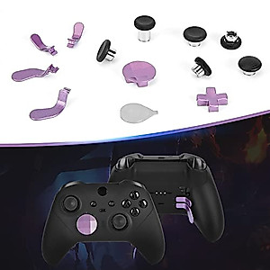 18 in 1 Metal Thumbsticks Replacement for Xbox One Elite Series 2, Elite Series 2 Accessories, 4 Paddles, 2 D-Pads, 6 Joysticks for Xbox One Elite Replacement Parts, with 2 Precision Rings