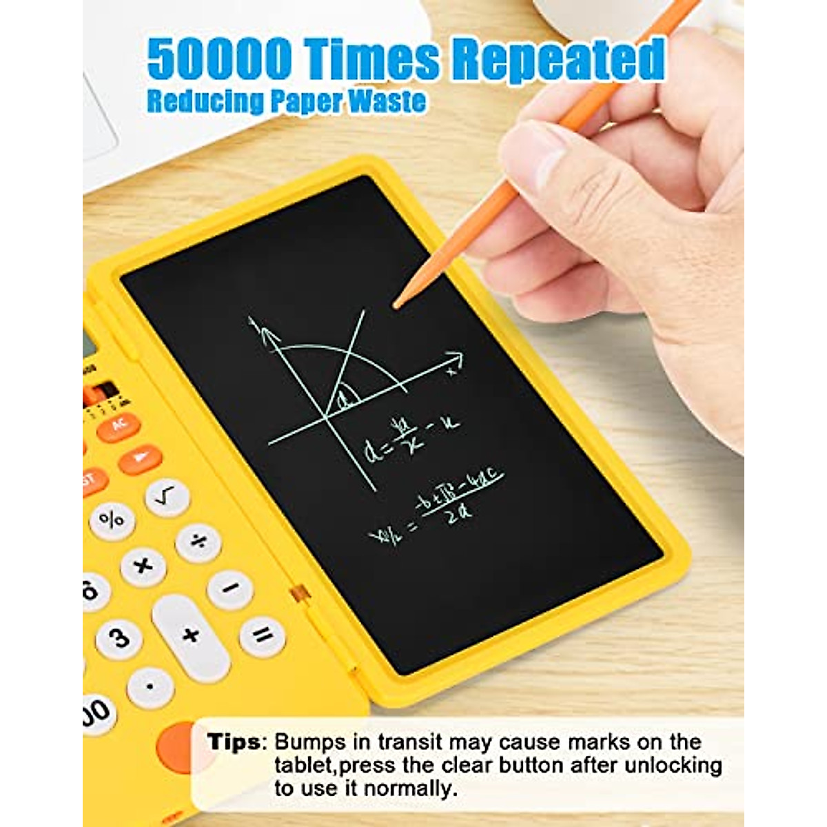 Aucanla Calculator with Notepad,12-Digit Large Display Desk Calculator,Rechargeable and Solar Basic Calculator for Office,School and Business