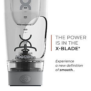 Promixx Pro Shaker Bottle | Rechargeable, Powerful for Smooth Protein Shakes | includes Supplement Storage - BPA Free | 20oz Cup (Cool Gray)