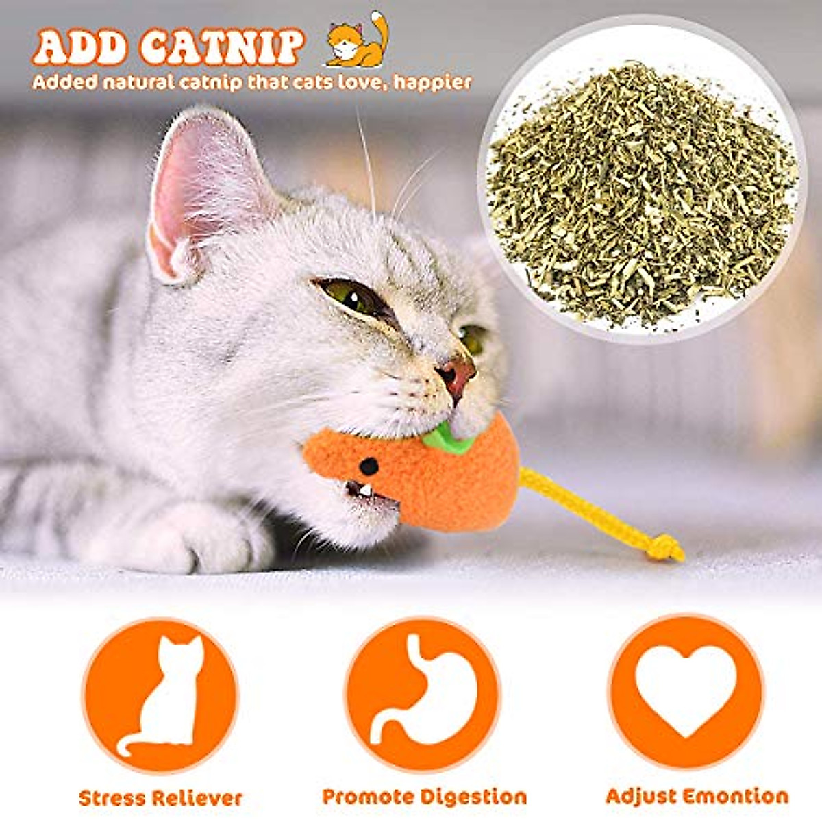 Catnip Toy - 6Pcs Cats Mouse Plush Cat Toys Realistic Cute Kitten Mice Filled Catnip for Cat Chew Toy1