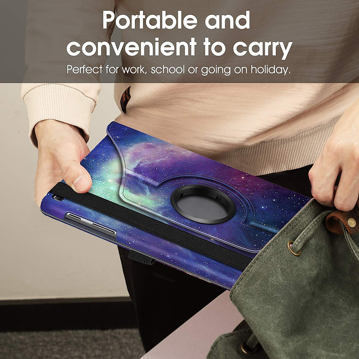 Fintie Rotating Case for Samsung Galaxy Tab A 10.1 2019 Model SM-T510/T515/T517, Premium PU Leather 360 Degree Swivel Stand Cover, Galaxy