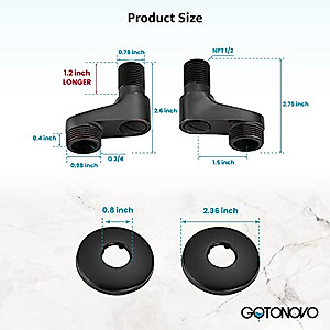 gotonovo Oil Rubbed Bronze Wall Mount 3-3/8 Inch Adapter Claw Foot Bathtub Faucet Adjustable Swing Arms 1 Pair