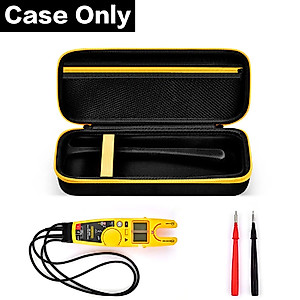 Case Compatible with Fluke T5-1000/ T5 600/ T6-1000/ T6 600 Electrical Voltage, Continuity and Current Tester Meter Organizer Holder - Black (Box Only)