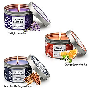 3 Pack Candles, Candles for Home Scented, 6.2 Oz Scented Candles, 100H Long Lasting Soy Candles, Candles Gifts for Women, Lavender | Orange Blossom | Mahogany Teakwood Scent