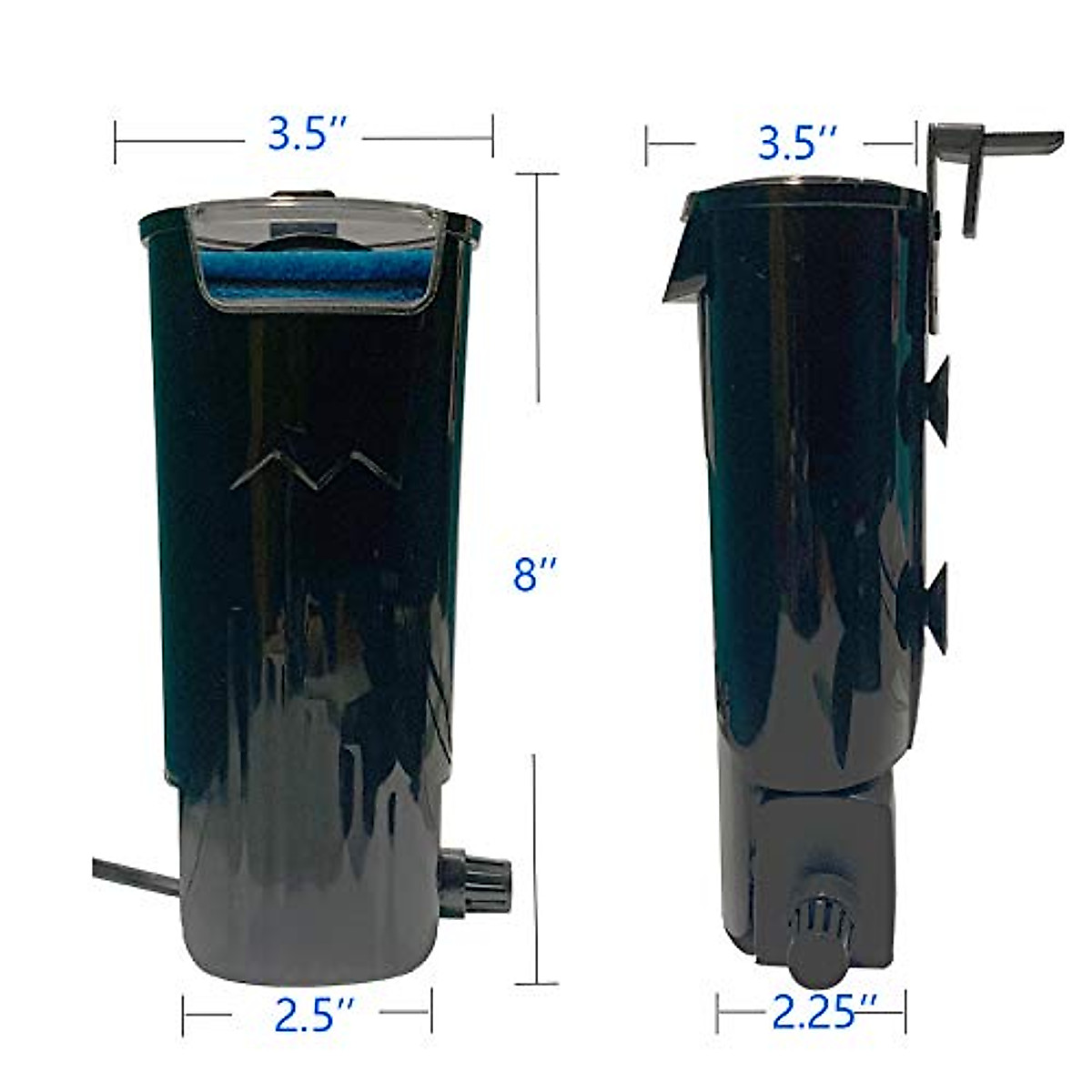 K1-Store Turtle Filter Aquarium Filter Low Water Level Internal Filter Waterfall Flow Aquarium Pump for Turtle Tank Fish Tank Reptiles Shrimp Frog Crab Tank Amphibian Tank(Filter 2020)