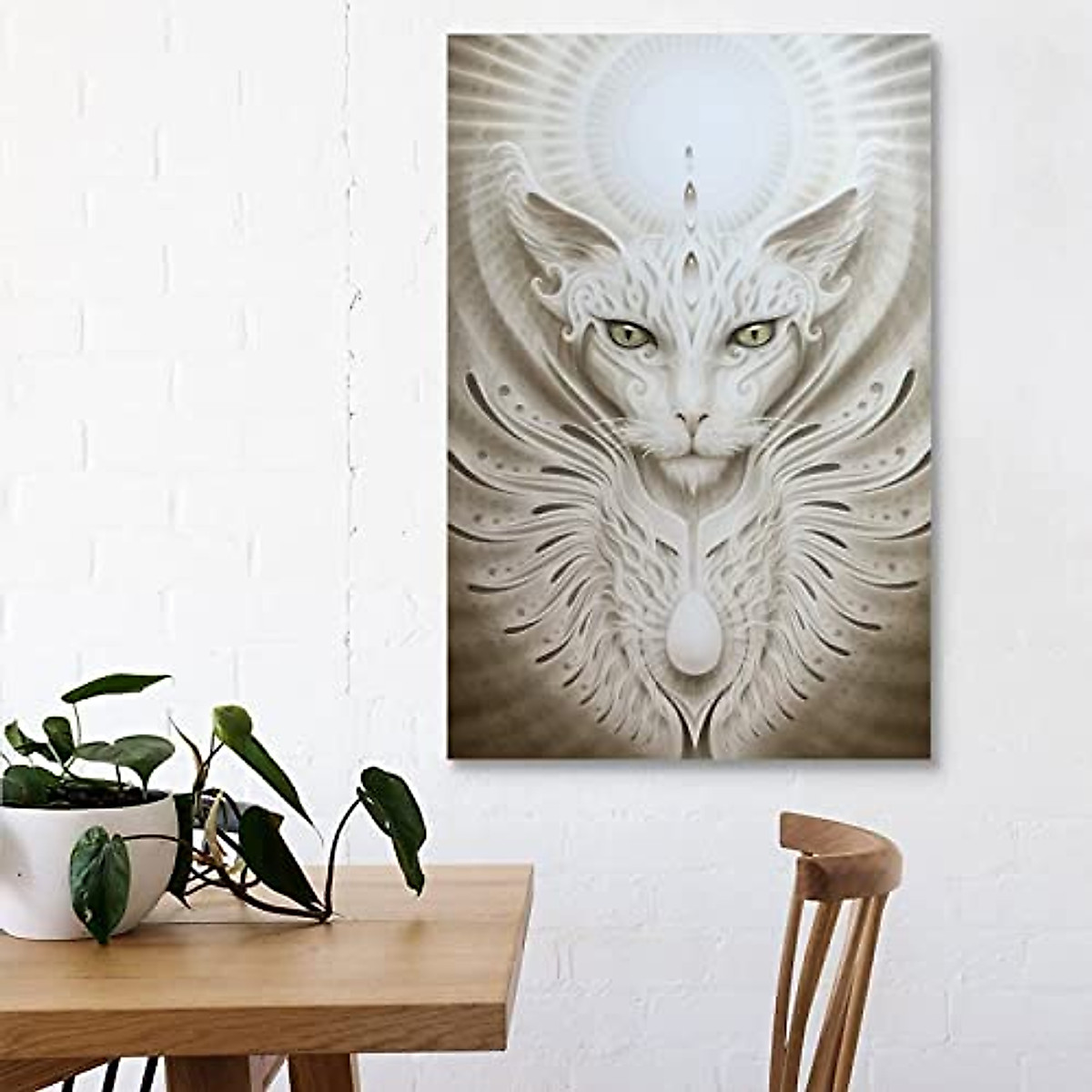 RIP White Light Oracle The Mystic Cat Canvas Art Poster and Wall Art Picture Print Modern Family Bedroom Decor Posters 16x24inch(40x60cm)