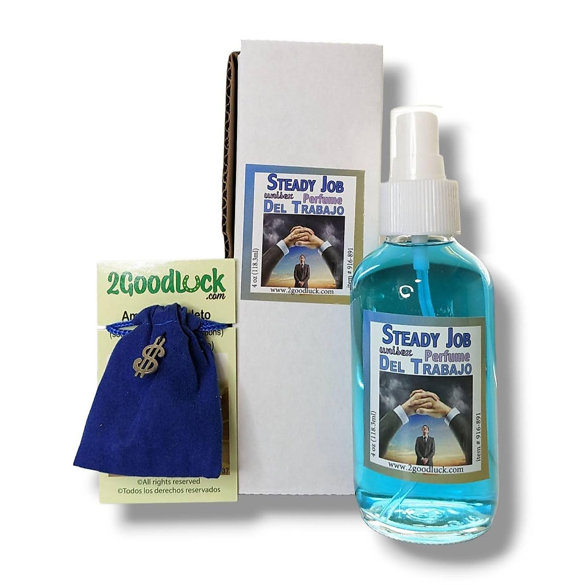 Victoria Rey Steady Job Perfume with Pheromones & Amulet for Rituals & Magic - Trabajo Fijo