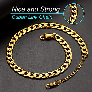 Ankle Bracelets for Women Anklet Gold Plated Mens Ankle Chain Summer Beach Foot Chain Cuban Link Anklets