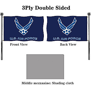Jayus US Air Force Wing Military Flags 3x5 Outdoor Double Sided Heavy Duty United States Air Force Flag Banner with 2 Grommets
