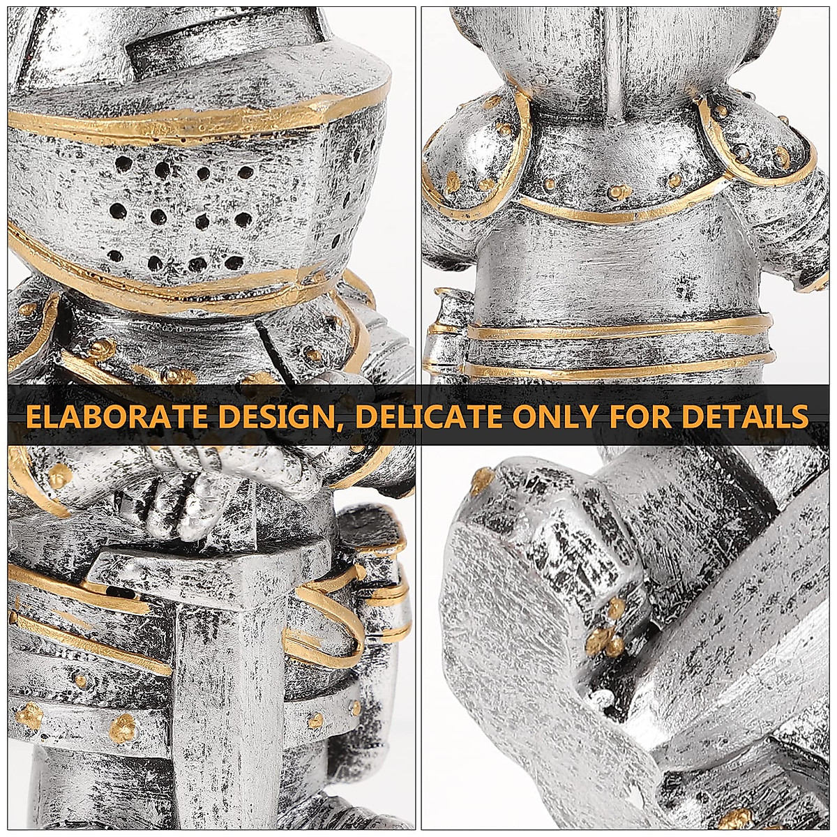 FOMIYES Knight Statue Medieval War Resin Crafts Axe Guard Dwarf Knight Desktop Mini Sculpture Decoration Mini Knight Sculpture Ornament for Home Office Bookshelf