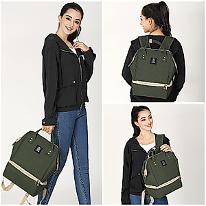 Breast Pump Backpack - Cooler and Moistureproof Bag Double Layer for Mother Outdoor Working Backpack with USB Charging Port, Large (Amy Green)