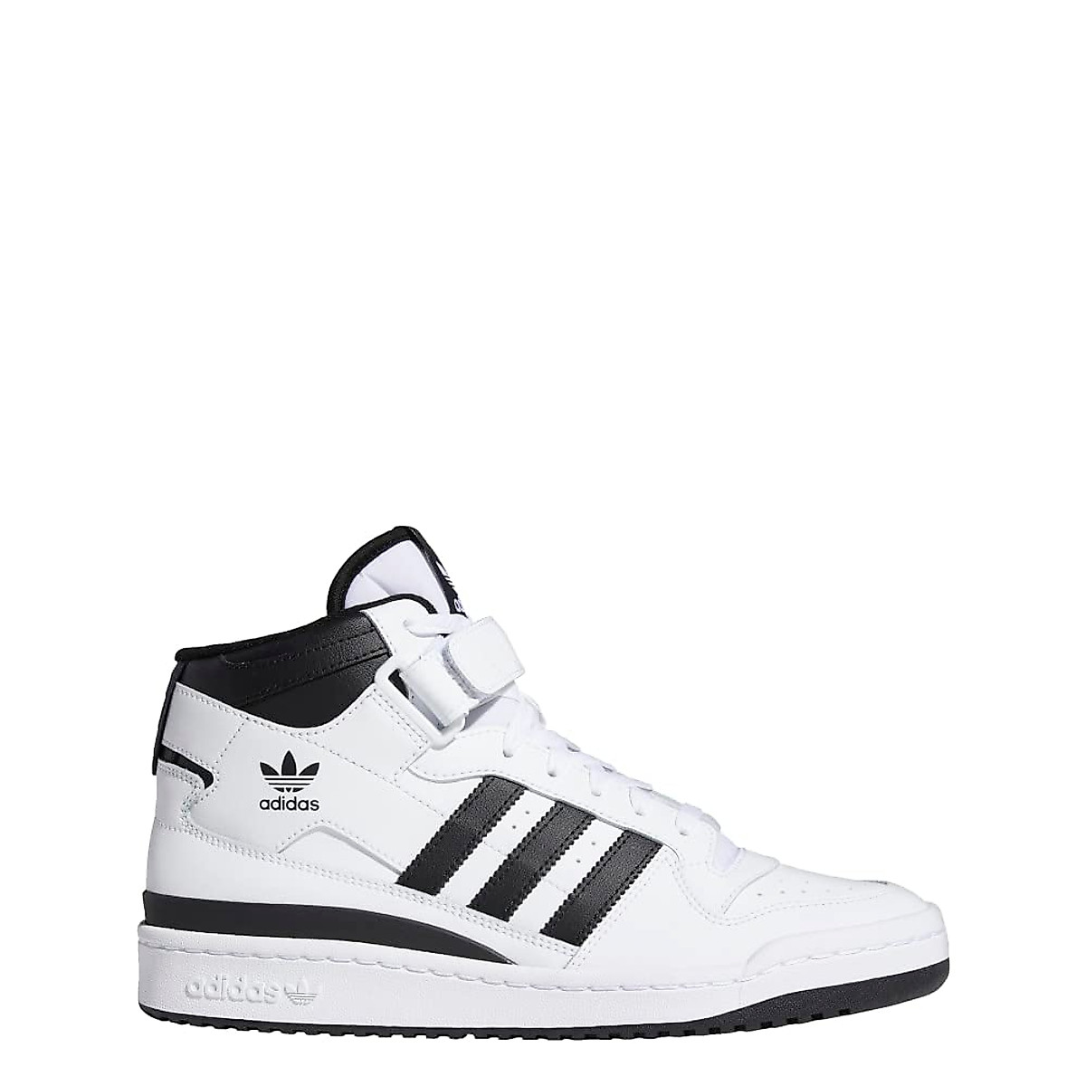 adidas Men's Forum Mid Sneaker, White/Black/White, 10