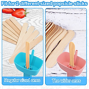 AIERSA 2PCS Silicone Popsicle Holders for Kids No Drip, Reusable Mess Free Ice Pop Stick Holder with Built in Straw for Sucking Up Melted Frozen Treats for Toddlers, Baby, Kids