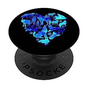 Wolf Lover Valentine Heart Just Girl Who Loves Wolves Space PopSockets Swappable PopGrip