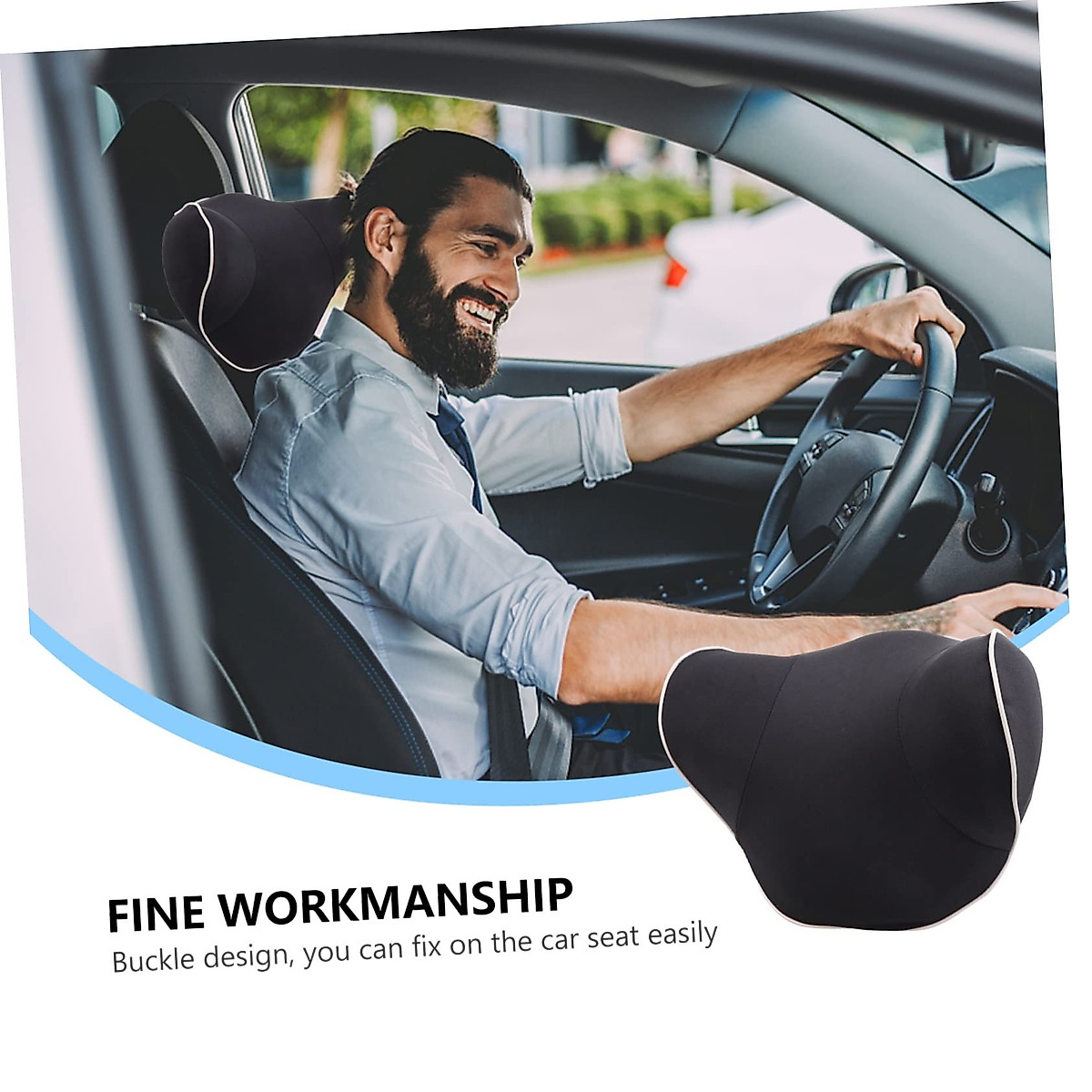 JEWEDECO Car Headrest Car Neck Cushion Headrest Cushion for Car Neck Support for Car Auto Car Cushion Seat Car Seat Carseat Head Rest Cushion Neck Guard Polyester Pillow Travel