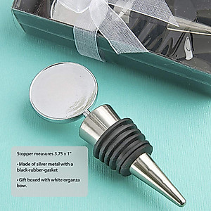 FASHIONCRAFT 6713 Perfectly Plain Wine Bottle Stopper, Silver Bottle Stopper, Metal Bottle Stopper, Gift Favor, Wedding Favor (12 Pieces)