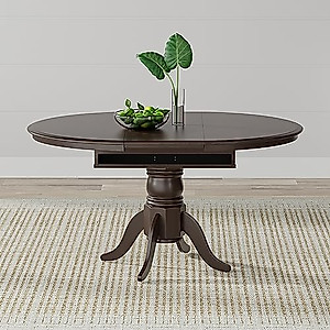 Glenwillow Home 5-PC - Oval Butterfly Leaf Dining Table + X-Back Dining Chairs Dining Set in Dark Walnut