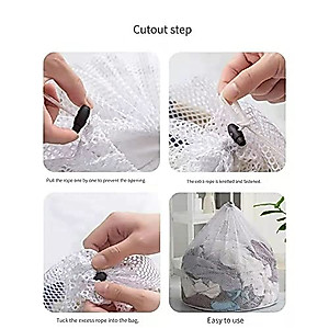 YiTLL Mesh Laundry Bags with Drawstring Closure for College,Travelling,Factories,Machine Washable (1 Medium 1 Small)