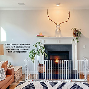 Qdos Safety Construct-A-SafeGate Extra Door Extension | Slate | Used with Construct-A-SafeGate to Create Customized Safe Spaces around Fireplaces, Large Openings, Stairways - 31.5" wide