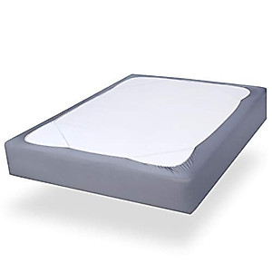 Box Spring Cover Queen Size, Alternates for Bed Skirt, Smooth and Elastic Woven Material Wrap Around 4 Sides of The Box Spring, Wrinkle & Fading Resistant, Washable, Dustproof, Gray