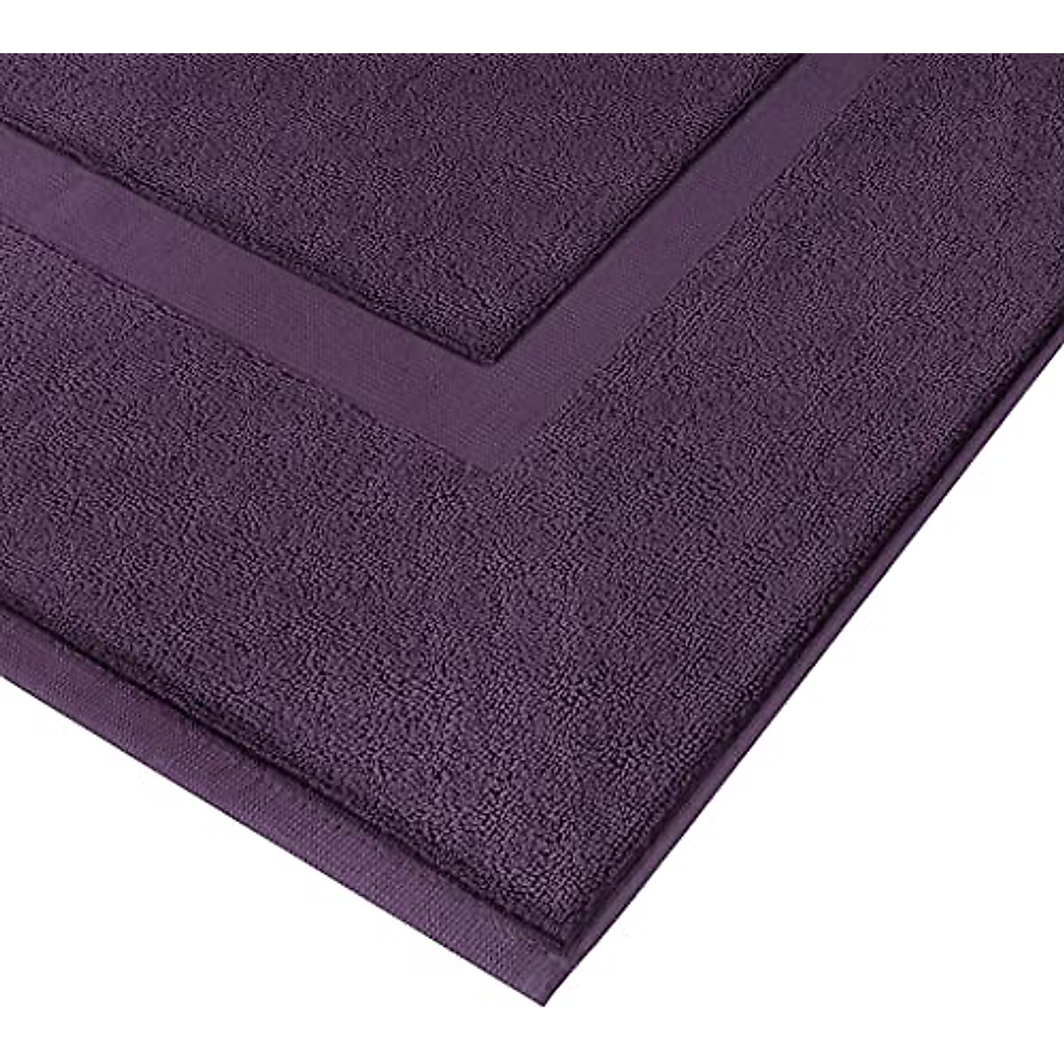 Utopia Towels Bundle Pack of 600 GSM Bath Sheet Set (2-Pack) and Banded Bath Mats (2-Pack) – 100% Ring-Spun Cotton – Highly Absorbent – Soft & Luxurious – Plum
