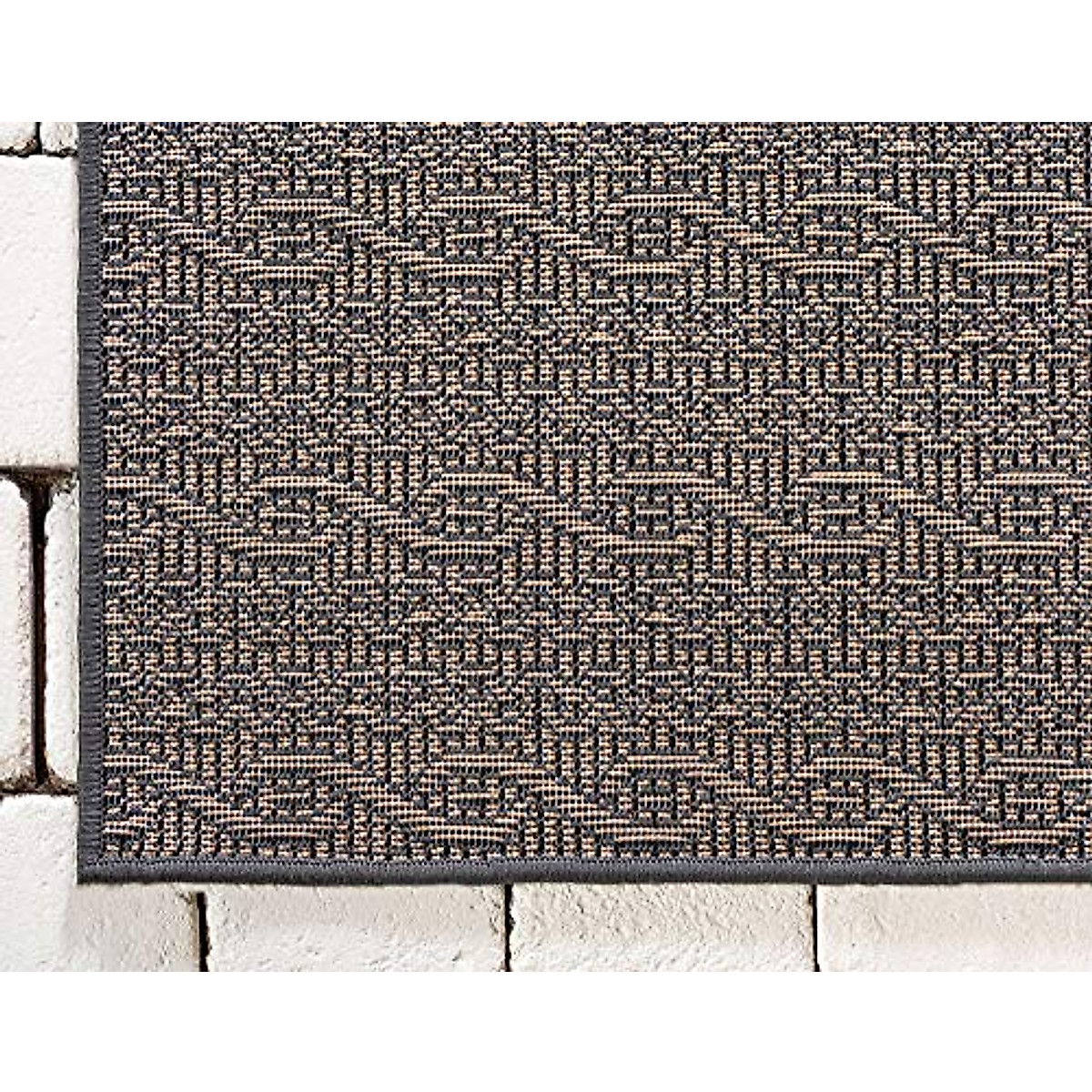 Unique Loom Modern Collection Distressed, Stripes, Helix, Vintage, Indoor and Outdoor Area Rug, 6 ft x 9 ft, Gray/Light Gray