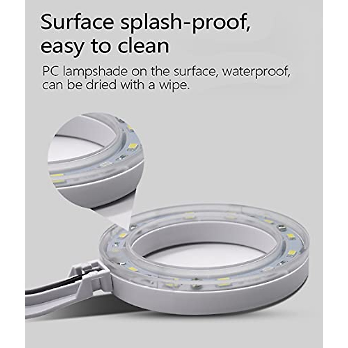 GVOREE 5W Mini Fish Tank Light White Clip-on Aquarium Lights for Small Betta Fish Tank,Round Light Aquatic Plant Lighting (White Body + Blue LED Light) Suitable for Small Fish Tanks