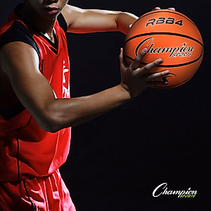 Champion Sports Rubber Intermediate Basketball, Heavy Duty - Pro-Style Basketballs, Various Sizes - Premium Basketball Equipment, Indoor Outdoor - Sports Education Supplies (Size 6, Orange)