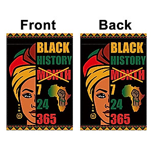Black History Month Garden Flag 12.5x18'' Black History Month Decoration African American Celebration Decoration and Supplies for Home Classroom Office