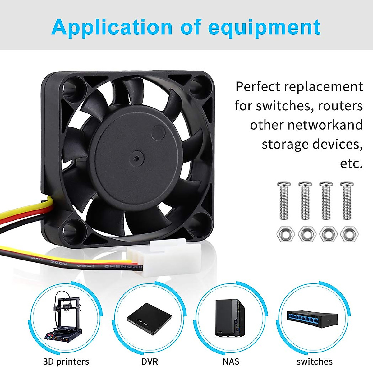 Wathai 40mm x 10mm DC Brushless Fan 12V 3Pin Cooling for 3D Printing, PC Computer Case, CPU Replacement, Graphics Card, Raspberry PI