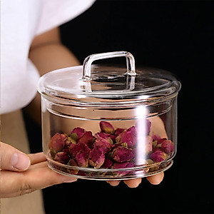 KINGBOO Glass Storage Jars,4-Tier Stackable Containers Kitchen Canisters Canning with Airtight Hermetic Seal Clear Glass Lids (3 stack)