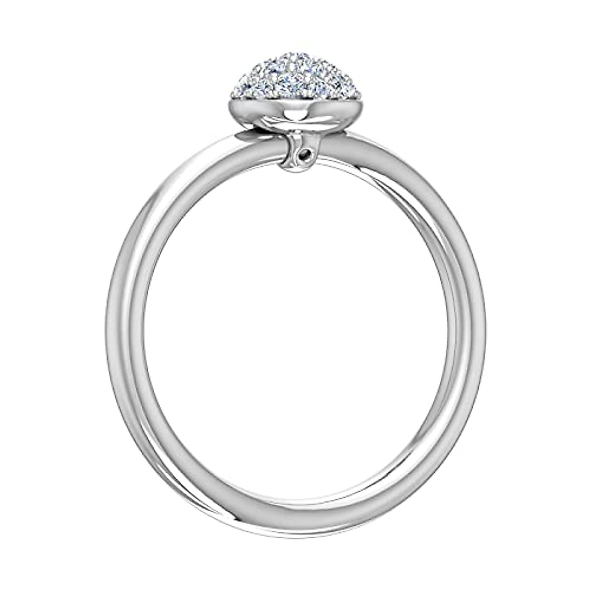 FINEROCK 1/4 Carat Prong Set Diamond Cluster Ring Band in 14K White Gold (Ring Size 7)