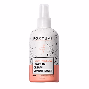 FoxyBae Leave In Conditioner Spray - with Biotin - Hair Detangler for Dryness & Damage - Hydrating, Conditioning, Detangling - Flaminglow - 8 Fl Oz