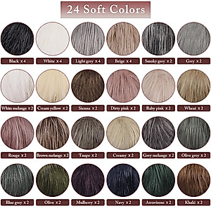 SIQUK 56 Pieces Faux Fur Pom Pom Faux Fox Fur Pom Pom Fluffy Pom Pom with Elastic Loop for Hats Scarves Gloves Bags Accessories (Soft Color)