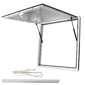 Sidasu Concession Window 36'' x 36''Concession Stand Serving Window with Awning,Lamp Tube and Door Handrail ,Concession Window for Food Trucks Glass Not Included