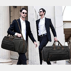 Carry On Garment Bag for Travel, S-ZONE Convertible Garment Duffle Bag Suit Bags for Men Women Travel- 2 in 1 Hanging Suitcase Business Travel Bag with Toiletry Bag (Black)