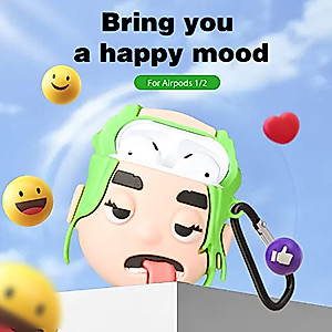 Oqplog for Airpod 2/1 for AirPods Case 3D Cute Fun Cartoon Fashion Funny Character Air Pods 2&1 Cover Design for Girls Women Teen Boys Kids Unique Kawaii Trendy Animal Soft Silicone Cases – Bad Guy
