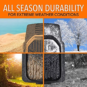 Amazon Basics 4-Piece Heavy Duty PVC Floor Mats with Cargo Liner, Waterproof Trim To Fit Car Mats, Black