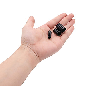 30pcs Black Pipe Post Bolt Screw Rubber Thread Protector Cover Vinyl Tube End Caps,Assorted 1/4-inch to 1/2-inch-3 Sizes